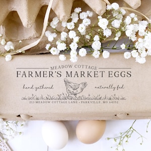Egg Carton Rubber Stamp Pasture Raised Free Range Egger Hand Drawn Hen ...