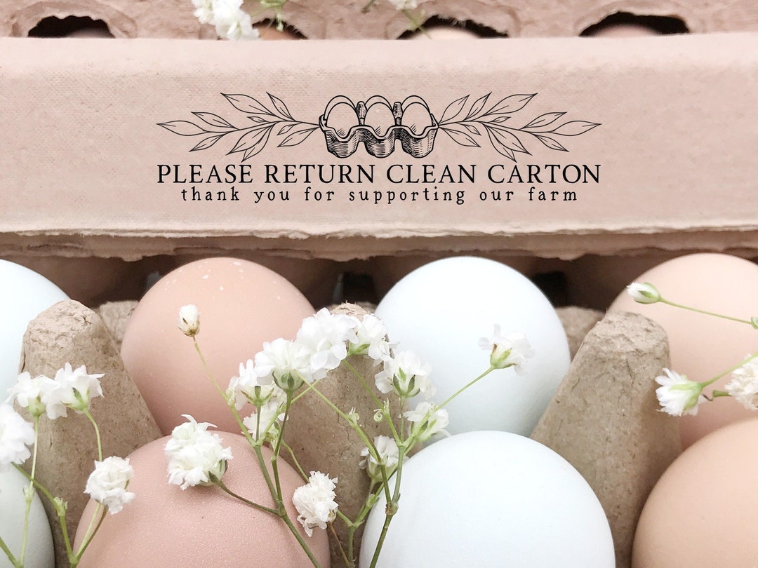 Egg Carton Stamp | 0.75x3 Inch Please Return Clean Carton | Thank You ...