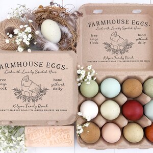 Vintage Square Egg Carton Rubber Stamp | 4x6 Inch Happy Broody Nesting ...