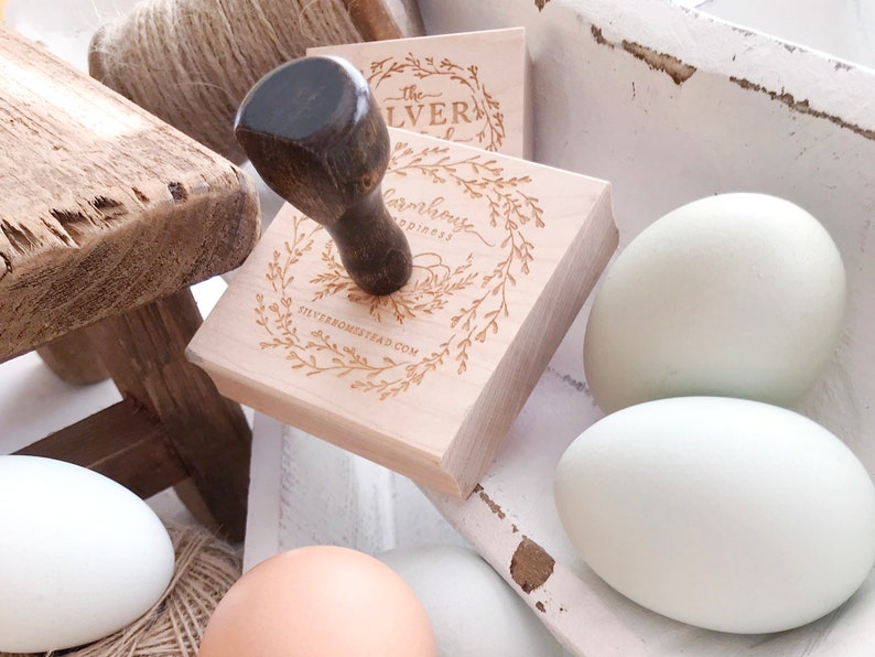 2x2 Inch Square Egg Carton Rubber Stamp Farm Fresh Eggs - Etsy