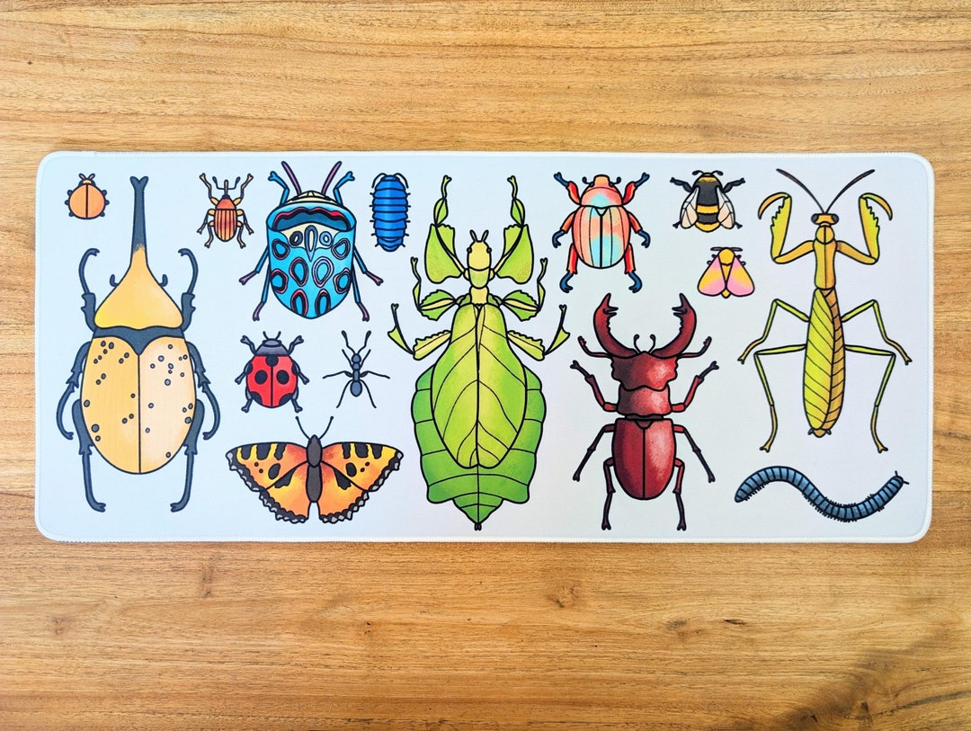 Bug Mouse Mat 27.5" X 12" | Non Slip Rubber Base - Etsy