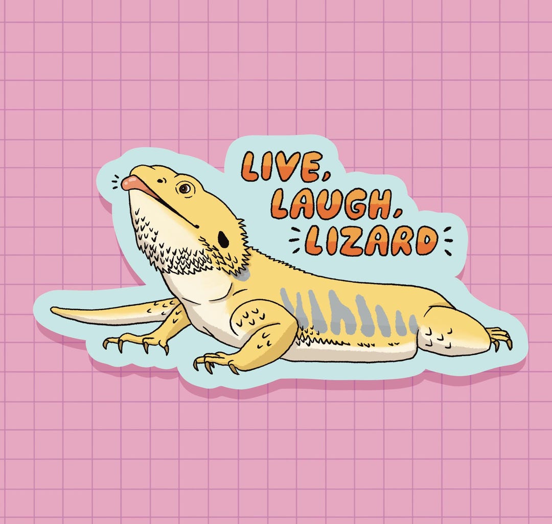 Live Laugh Lizard Bearded Dragon Sticker OR Magnet | Die Cut ...