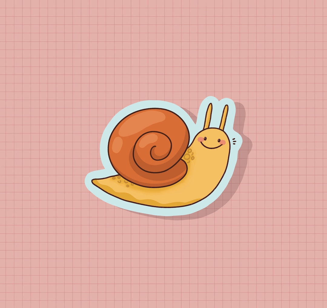 Happy Snail Sticker OR Magnet | Die Cut | Waterproof Vinyl - Etsy