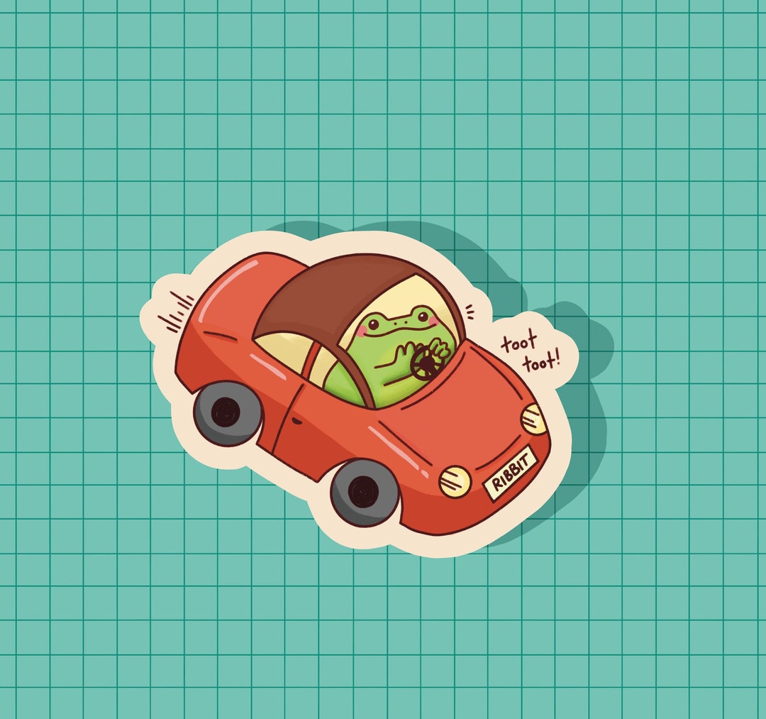 Toot Toot! Froggy Car Sticker OR Magnet | Die Cut | Waterproof Vinyl - Etsy