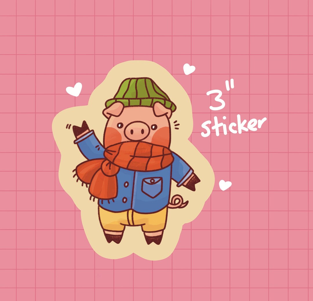Cozy Pig Sticker OR Magnet | Die Cut | Waterproof Vinyl - Etsy