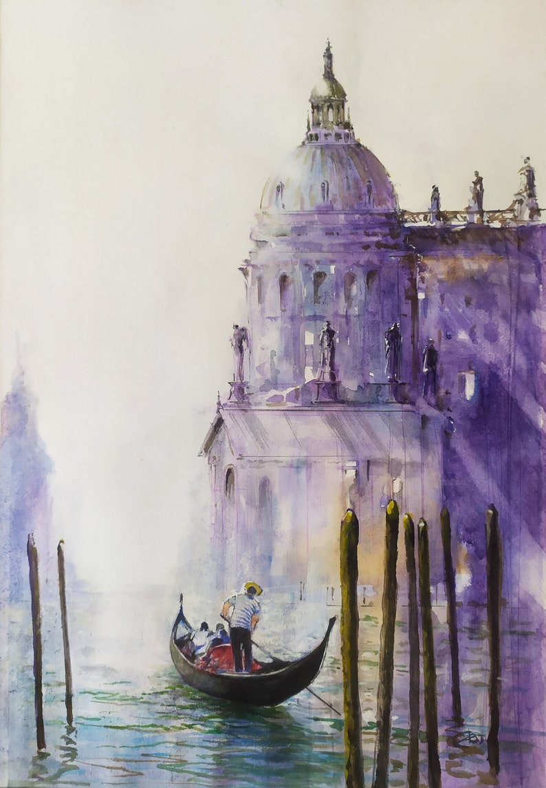 Italy Artwork Venice Original Watercolour Painting Italy Wall Art ...