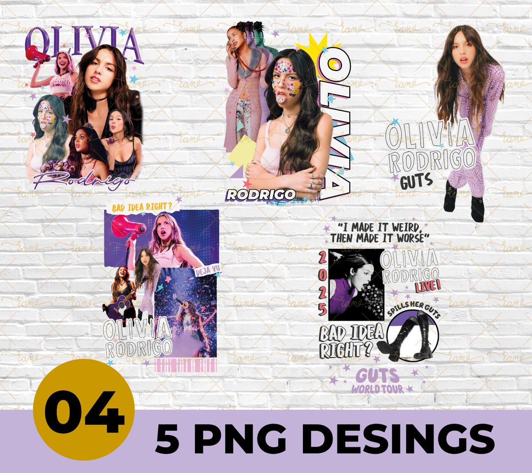 5 PNG DESIGNS Inspired by Olivia Rodrigo - GUTS - Etsy