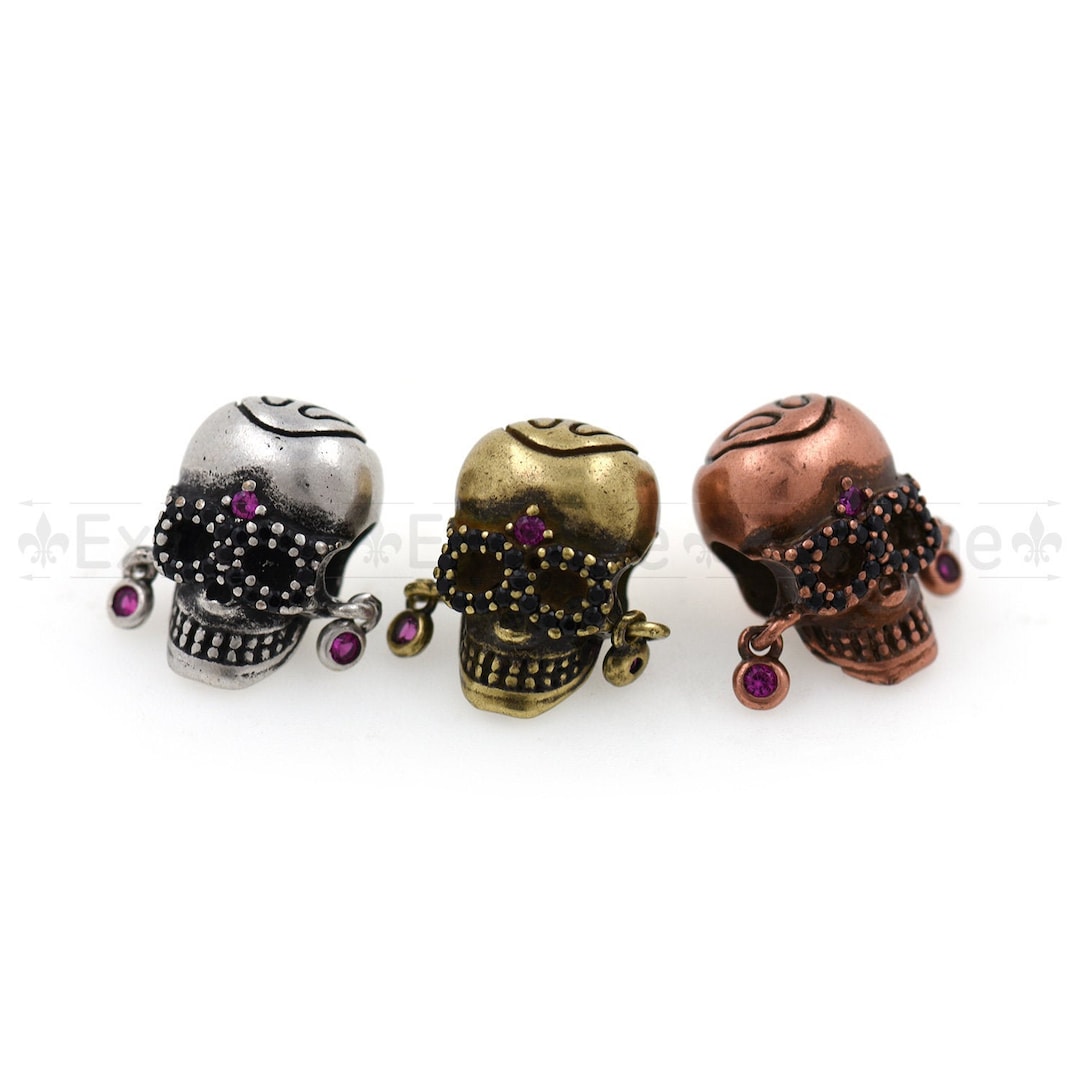 Punk Skull Spacer Beads,skull With Earrings,fashion Finding,handmade ...
