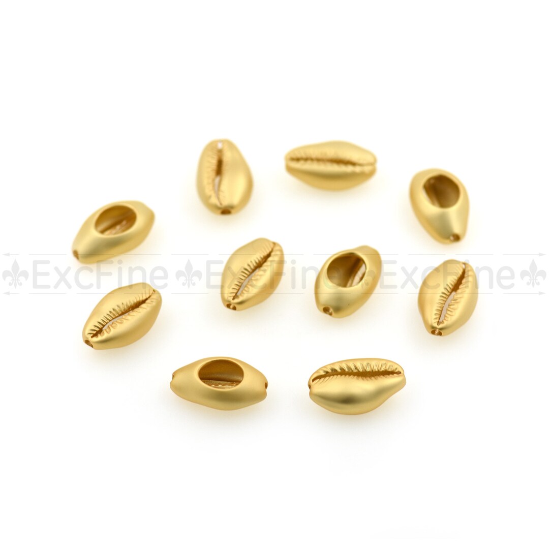 Matte Gold Seashell Spacer Beads,gold Plated Cowrie Pendants for Unique ...