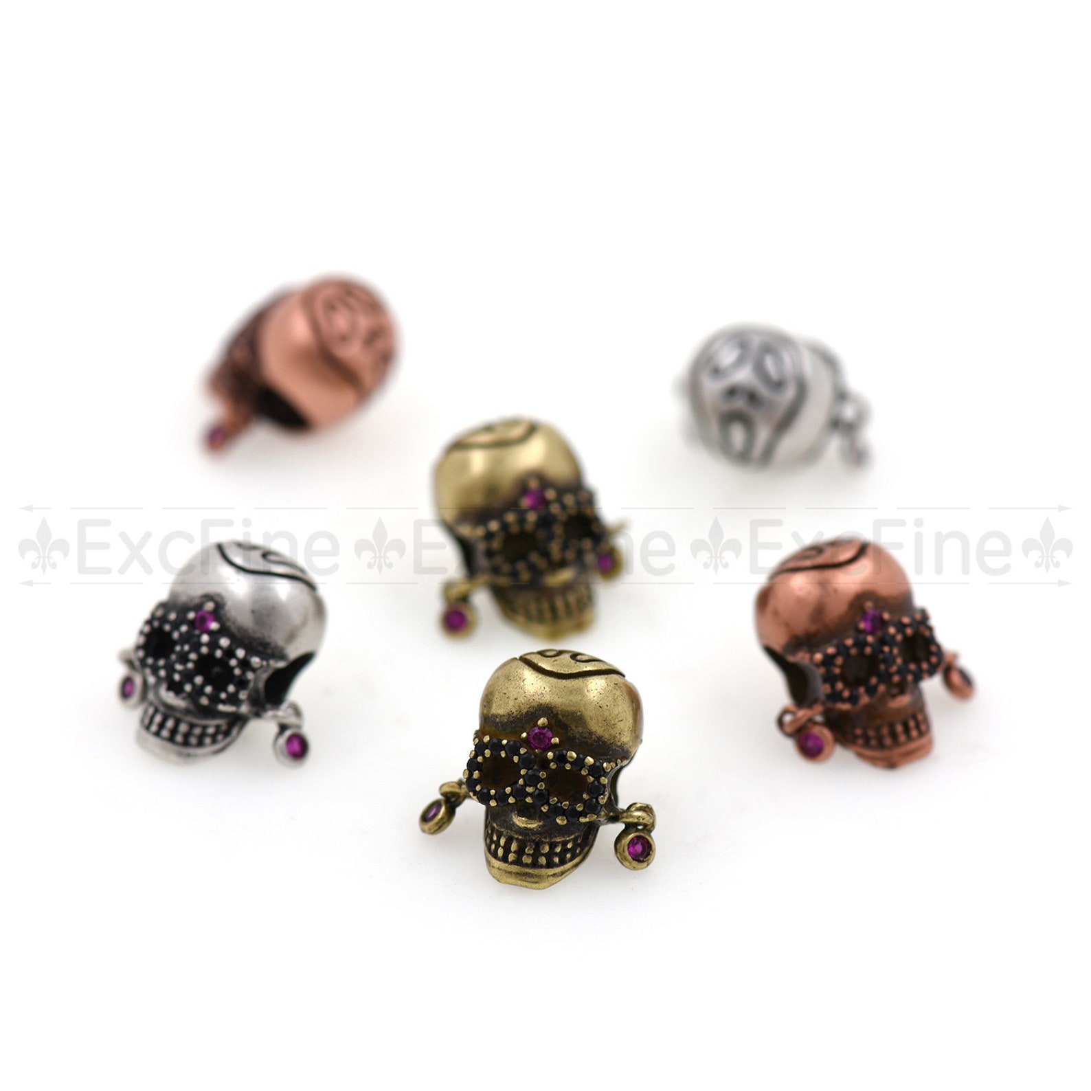 Punk Skull Spacer Beadsskull With Earringsfashion - Etsy