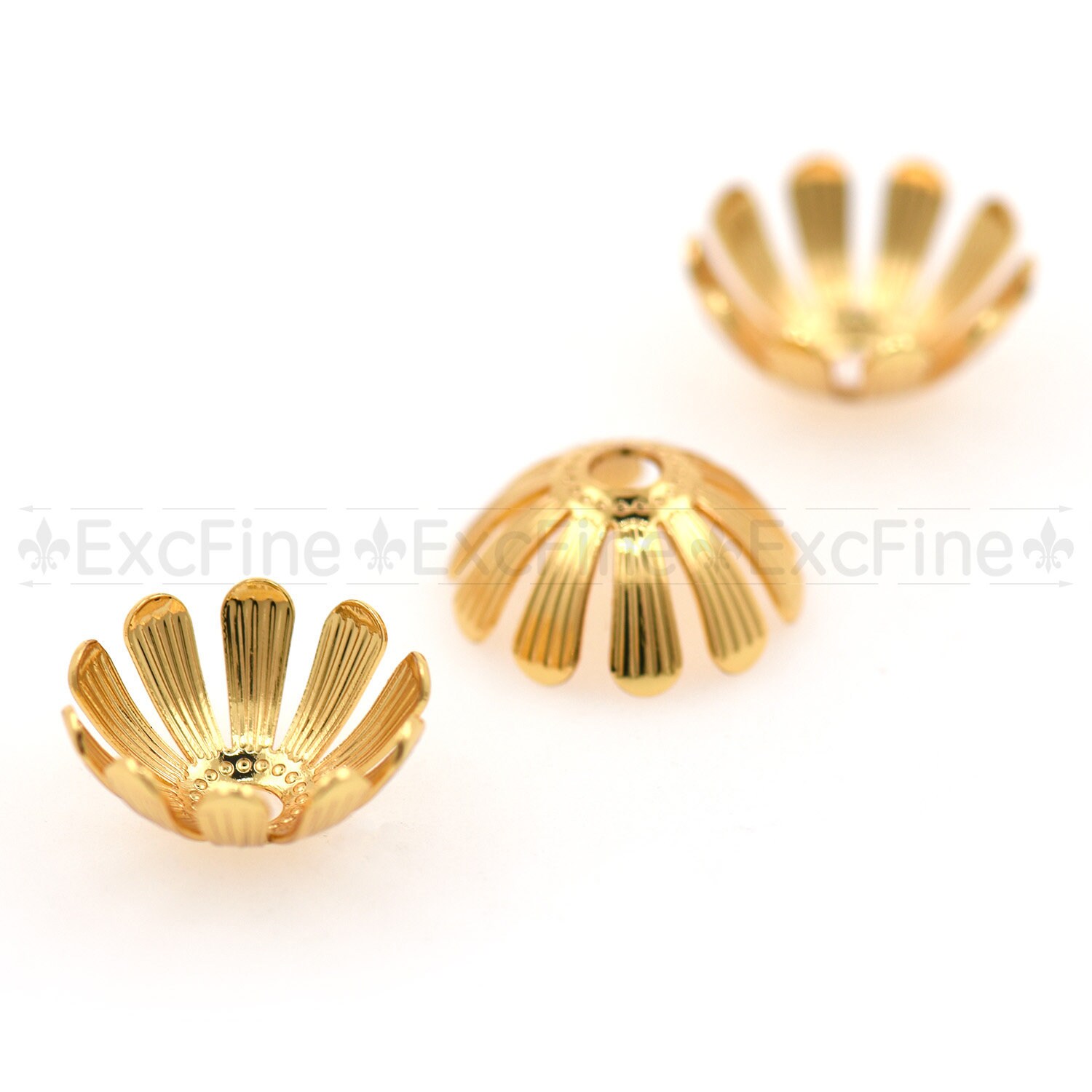 Raw Ribbed Brass CapGold Plated Filigree BeadsNickel Free | Etsy