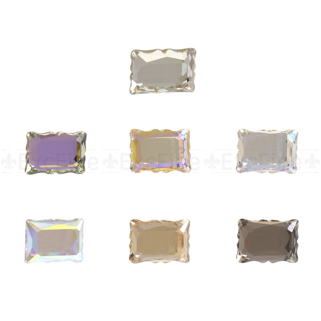 Flat Rectangular Crystal Glass Crystals Pointed Back Rectangle - Etsy