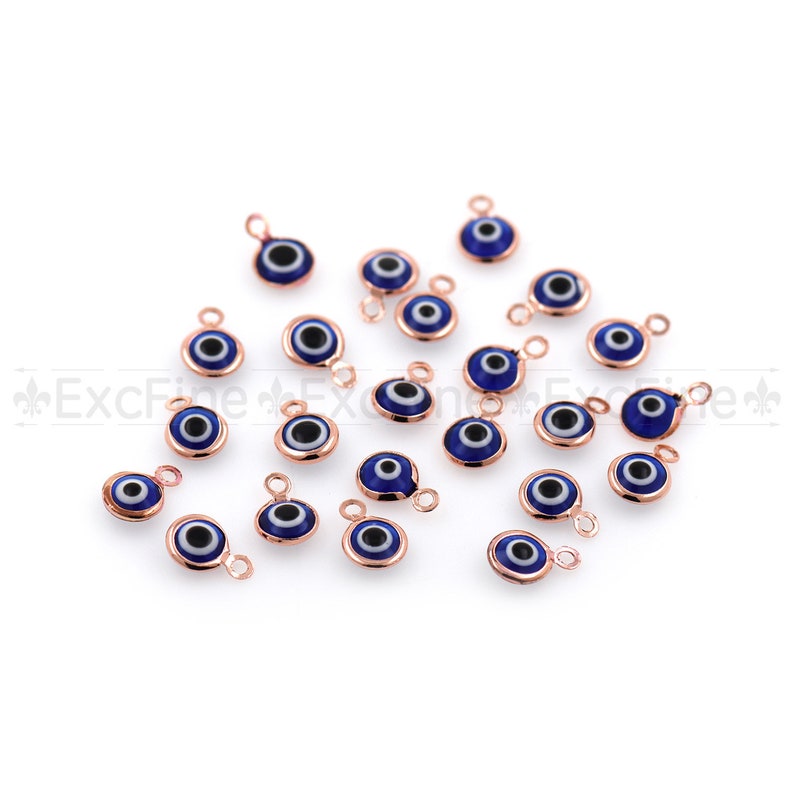 Tiny Dark Blue Evil Eye Pendantgold Evil Eye - Etsy