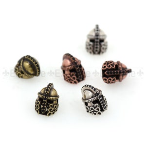 Roman Warrior Helmet Bead,vintage Style Black CZ Helmet Spacer Beads ...