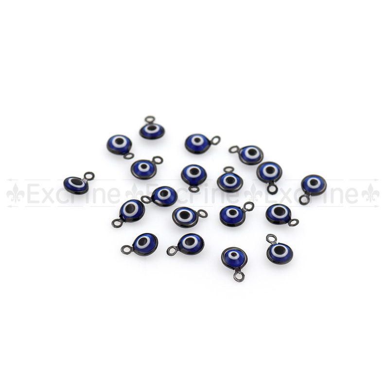 Tiny Dark Blue Evil Eye Pendantgold Evil Eye - Etsy