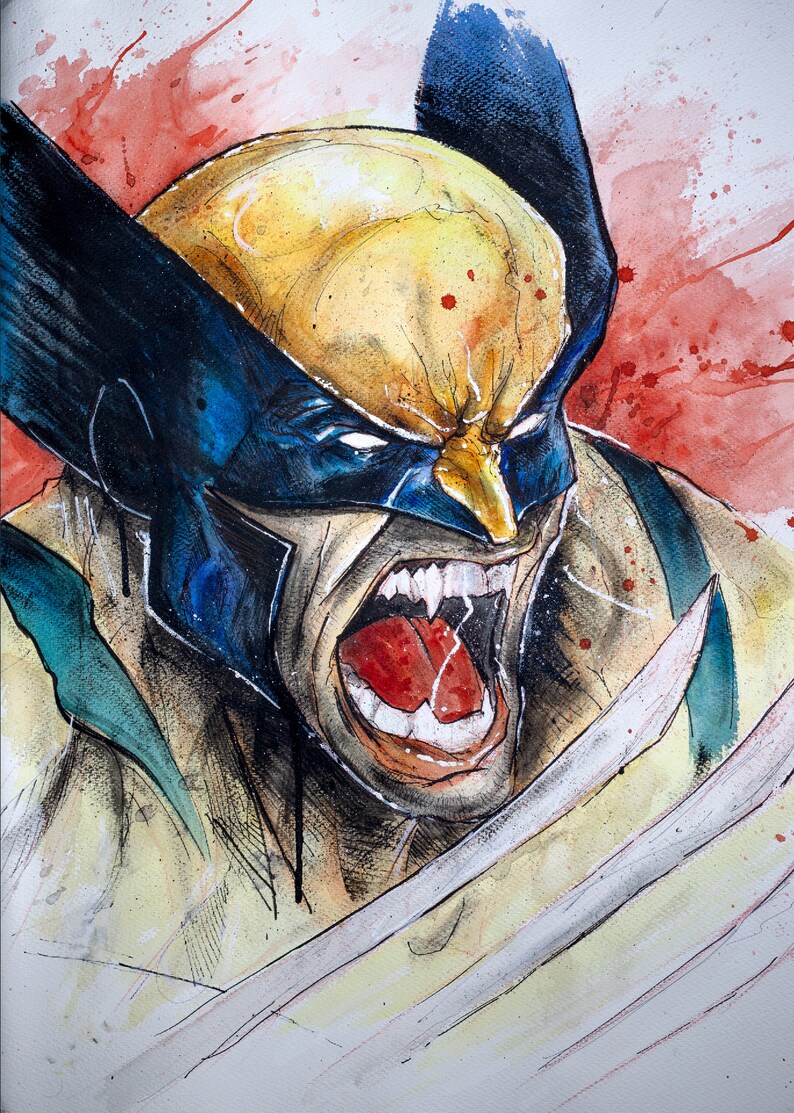 Wolverine Limited Edition Poster Drawing for Wall Decoration, A2 Format ...