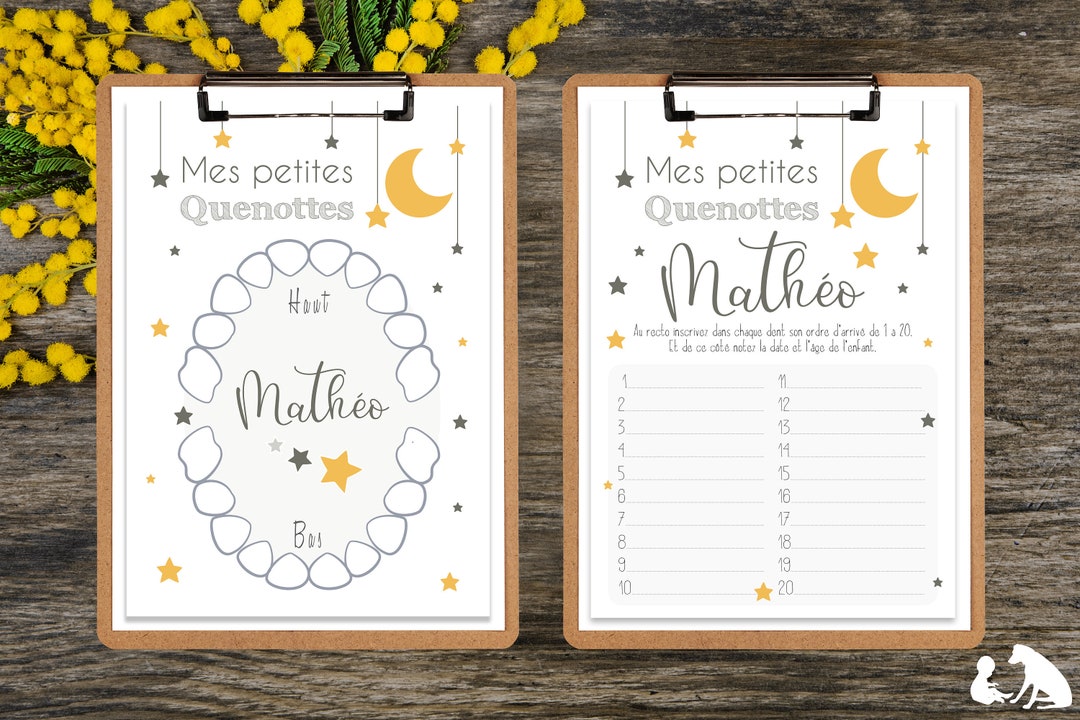 Quenottes Card / Milk Teeth Card / Baby's First Teeth / Stage Card - Etsy