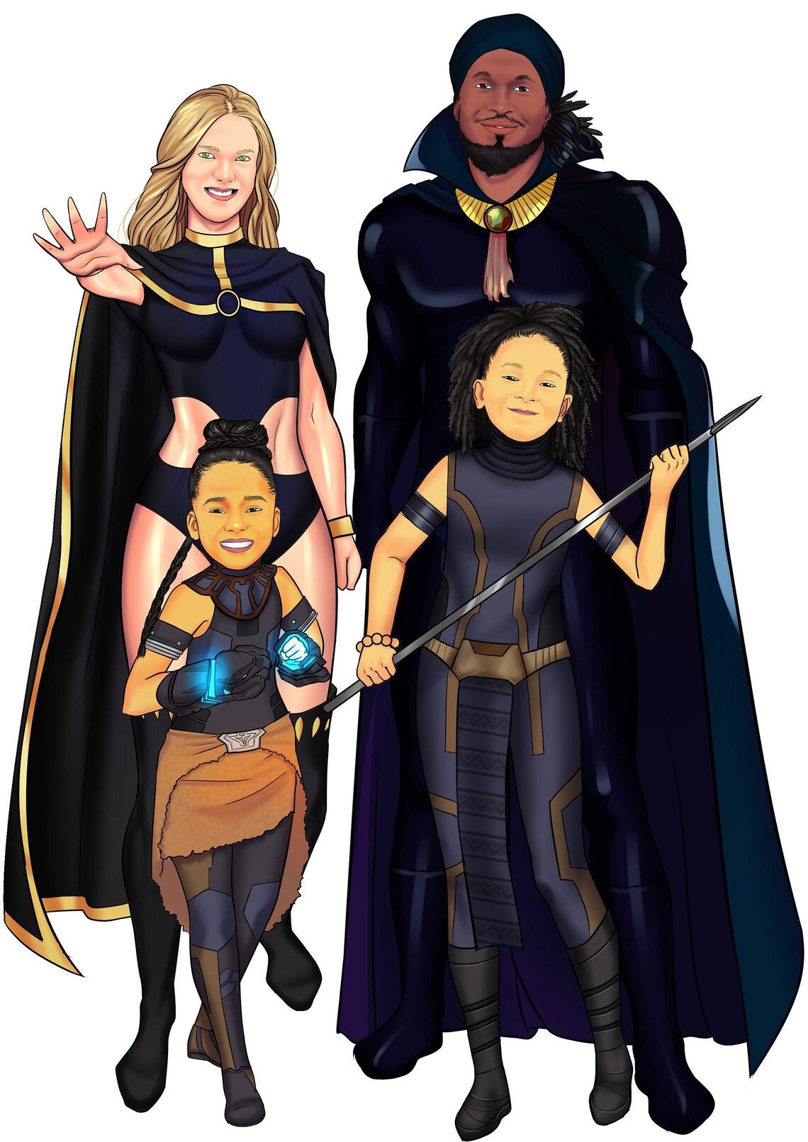 Family Custom Superhero Comics Portrait from your photo | Etsy
