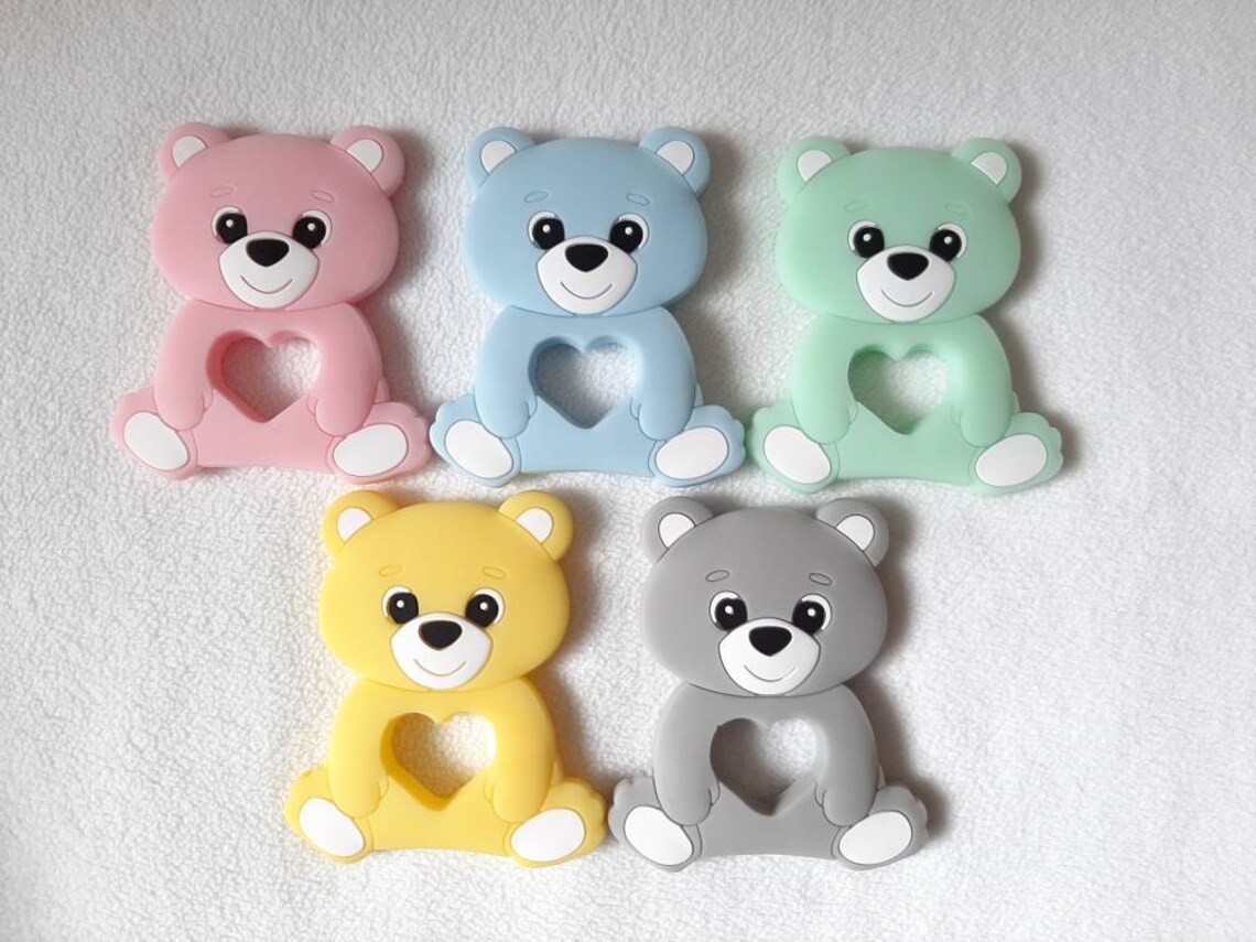 Baby Teether Teddy Bear Teether Silicone Teether Animal - Etsy