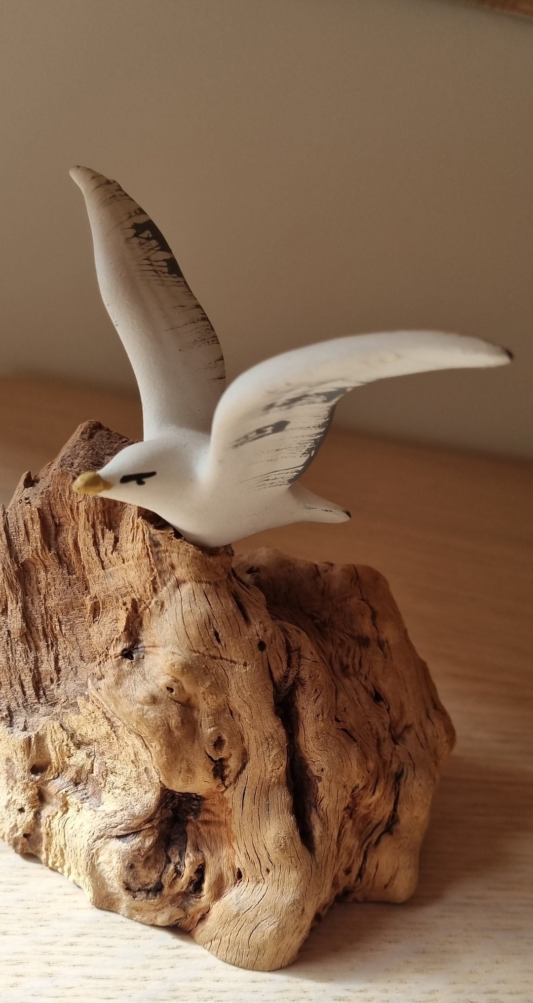 Wood Seagull Sculpture on the Driftwood. Wood Decor. - Etsy New Zealand