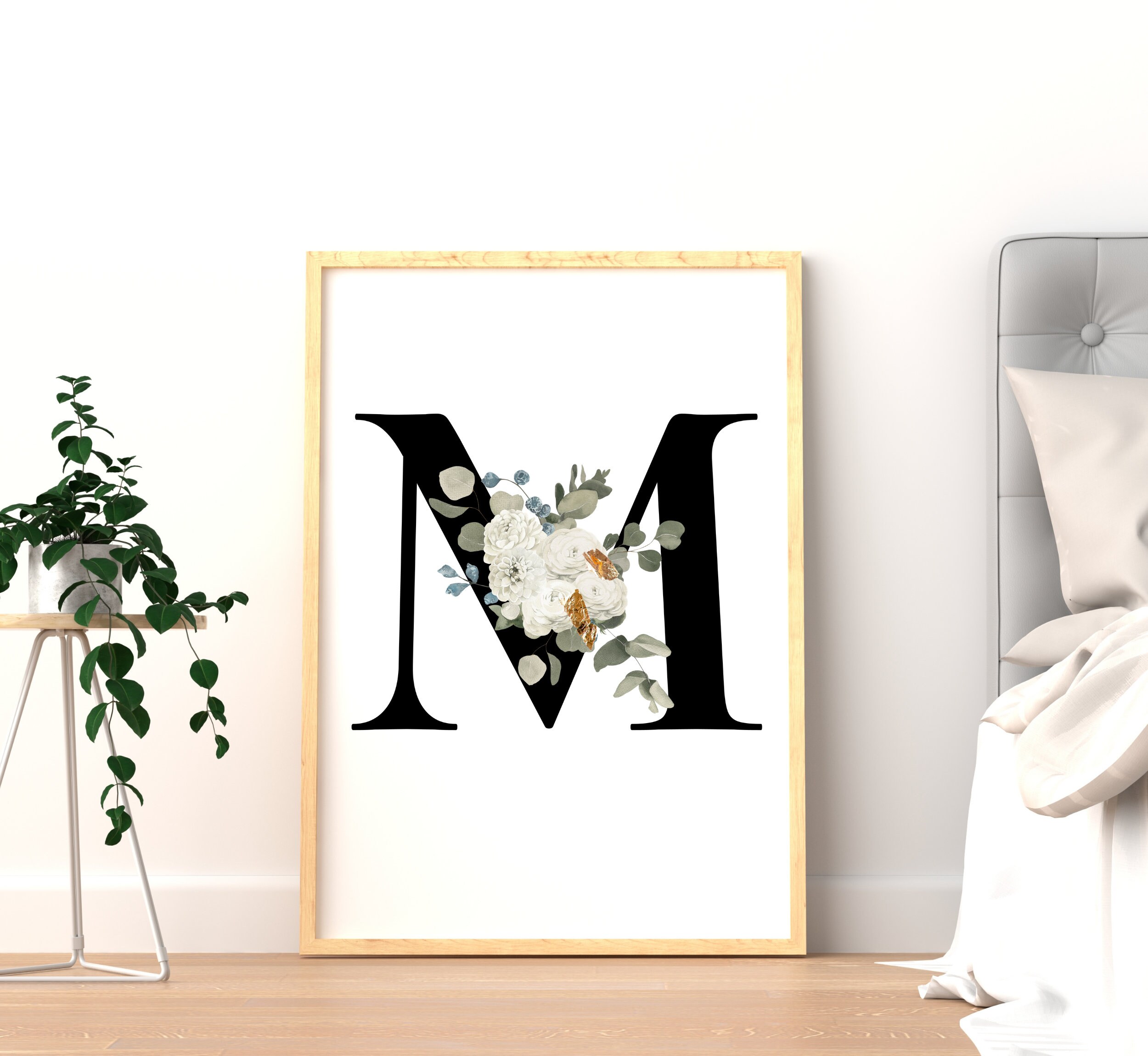 Letter M Wall Art Initial M Print Instant Download Letter M | Etsy