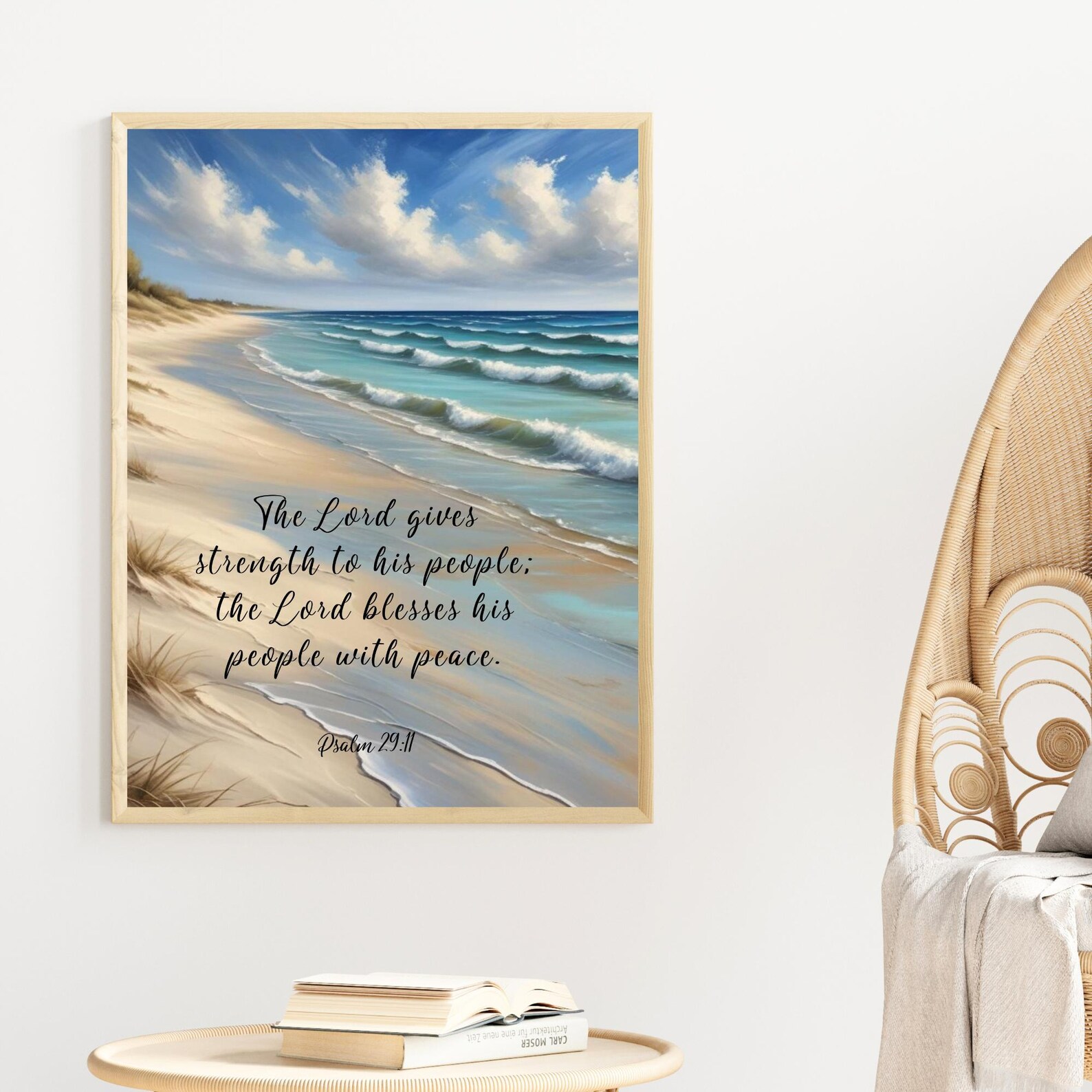 Christian Wall Art Decor, Oil Painting Beach Scenery Digital Print ...