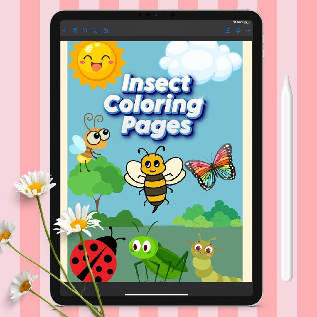 Insect Coloring Pages for Kids: Butterfly & Bee Art (PDF Download A4 ...