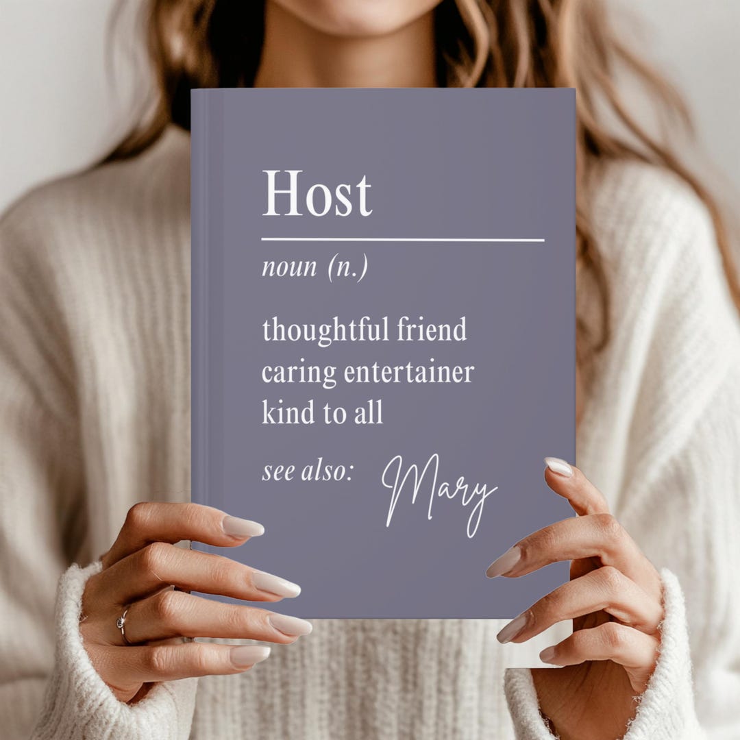 Hostess Gift Idea, Personalized Host Definition Notebook, Thank You ...