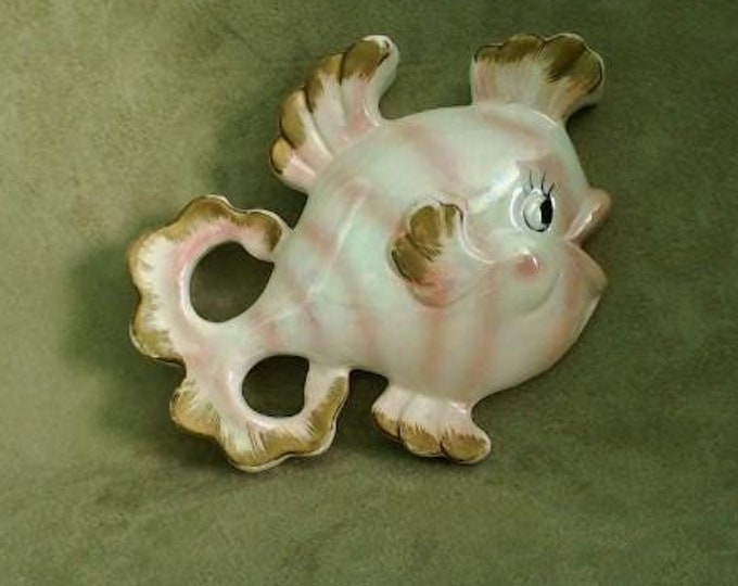 Vintage Fish Wall Pocket | Kitschy Mid Century Fish With Rainbow ...