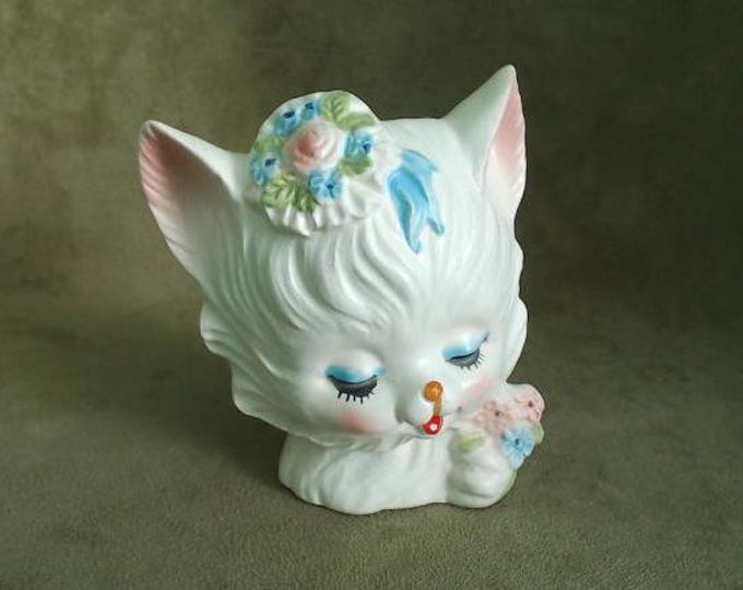 Vintage Cat Head Vase | Stylish Anthropomorphic Kitty With Spring ...