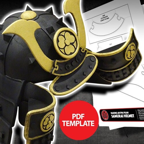 DIY Samurai Eva Foam Helmet Kabuto Template Pattern Blueprint - Etsy