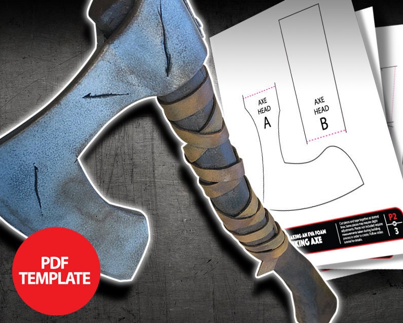 EVA Foam Viking Axe Template - Etsy