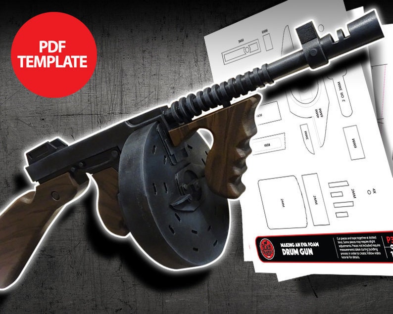Eva Foam Drum Gun Template - Etsy