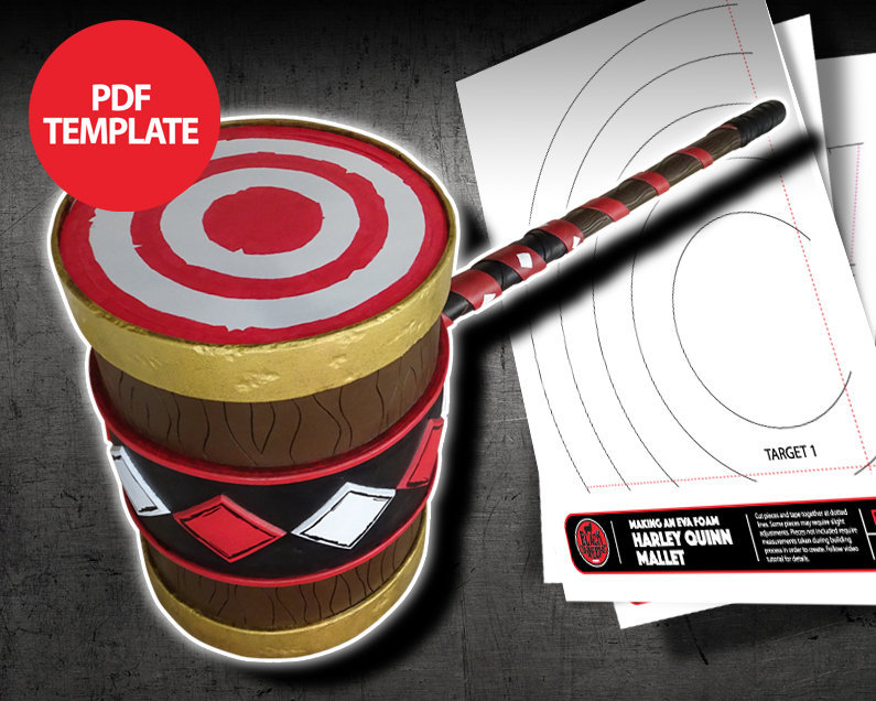 Eva Foam Harley Quinn Mallet Template - Etsy