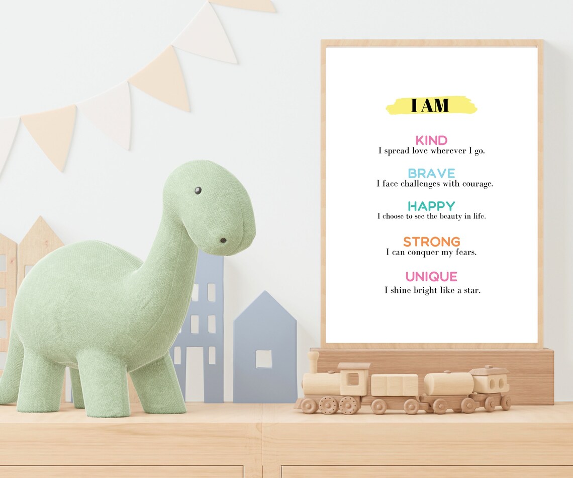 Affirmations for Kids, Classroom Posters, I Am Affirmations, Playroom ...