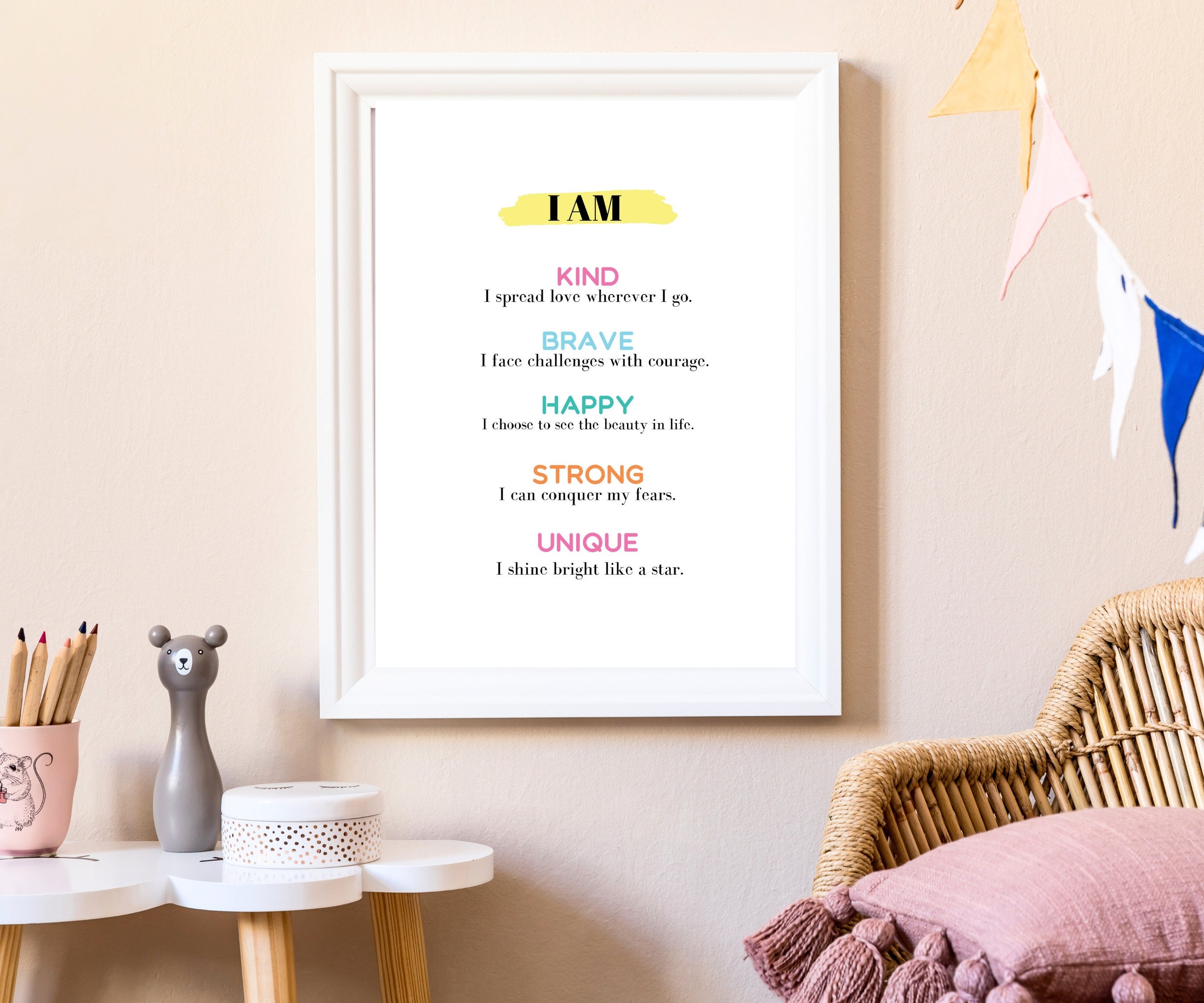 Affirmations for Kids, Classroom Posters, I Am Affirmations, Playroom ...