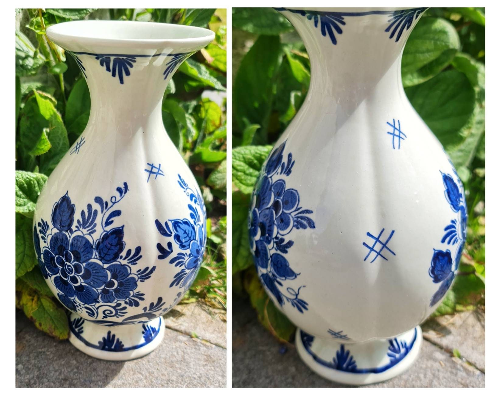 Delfts / Delft Holland Pottery Vase Hand Painted Blue and | Etsy