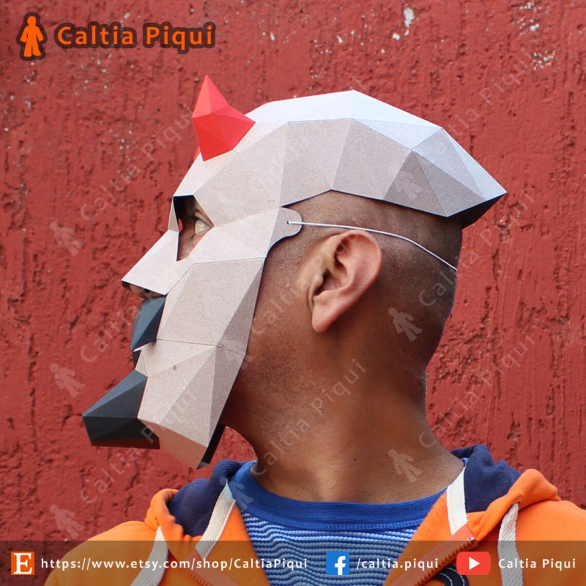 Mascara de diablo Papercraft - Etsy México