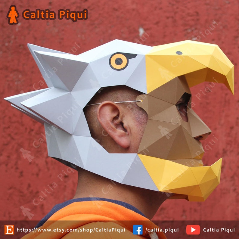 Mascara de guerrero águila papercraft - Etsy México