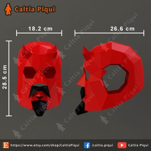 Mascara de diablo completa - Papercraft - Etsy México