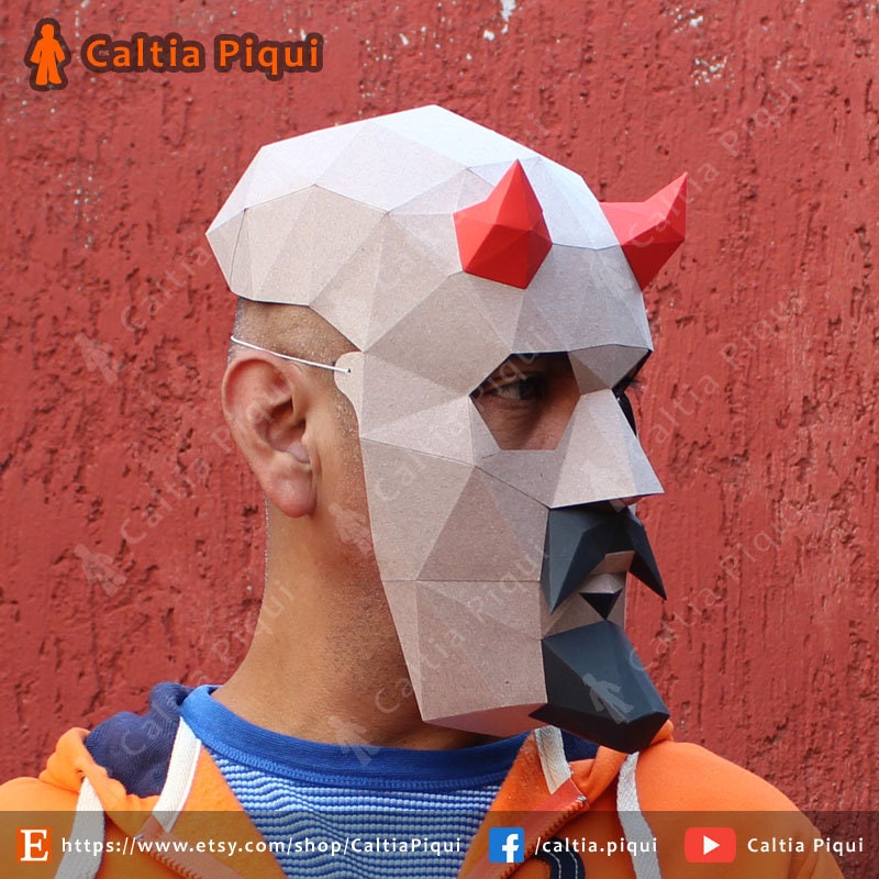 Mascara de diablo Papercraft - Etsy México