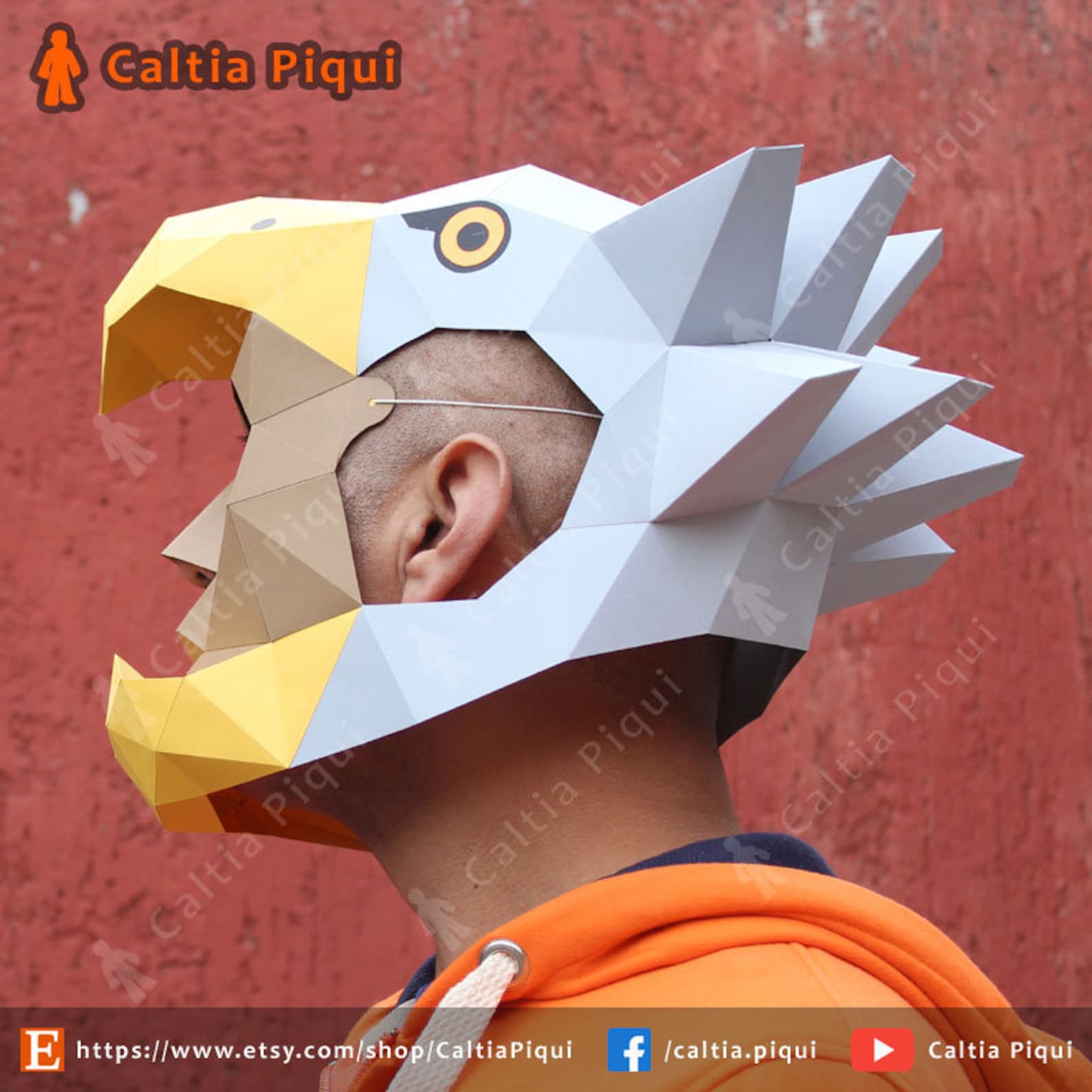 Mascara de guerrero águila papercraft - Etsy México
