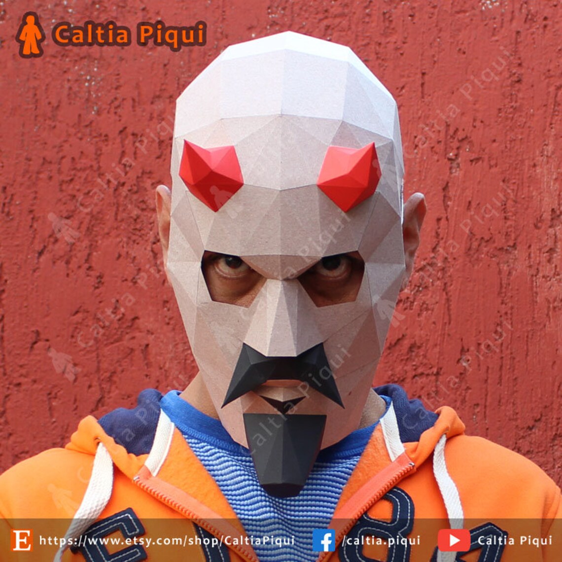 Mascara de diablo Papercraft - Etsy México