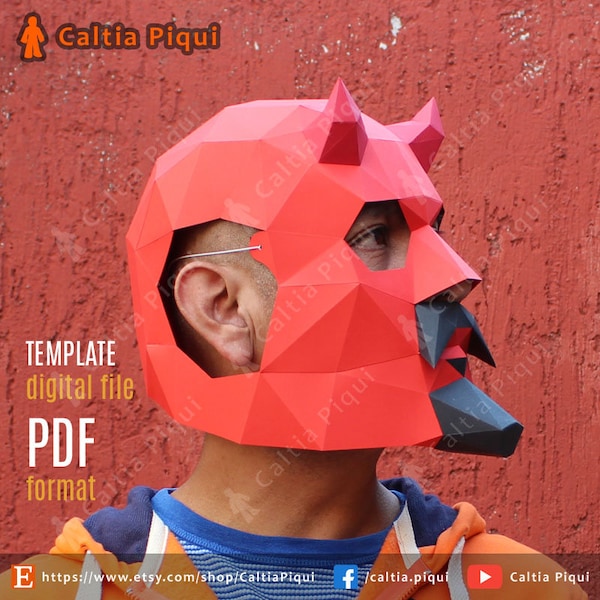 Papercraft Devil Mask - Etsy