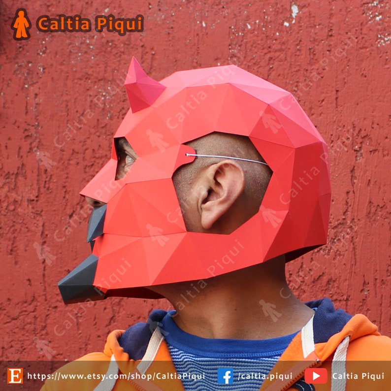 Mascara de diablo completa - Papercraft - Etsy México