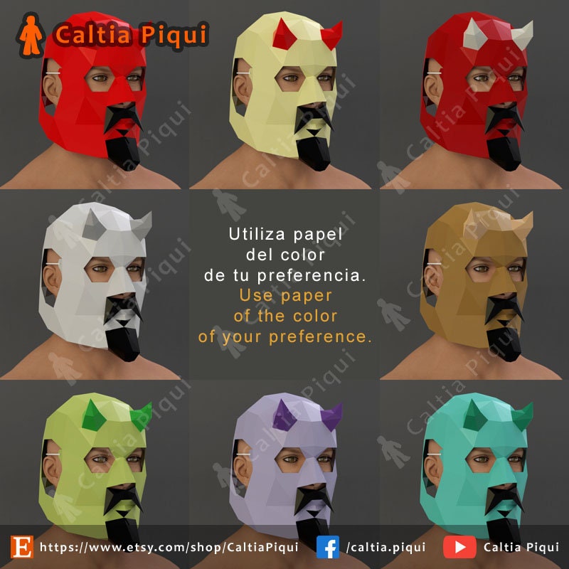 Complete Devil Mask - Papercraft - Etsy