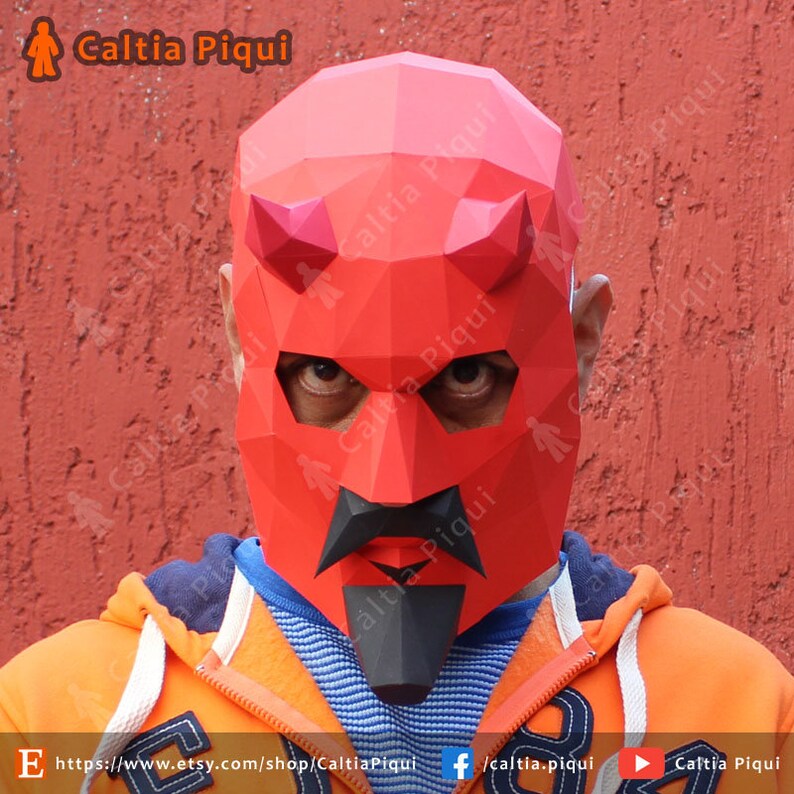 Mascara de diablo completa - Papercraft - Etsy México