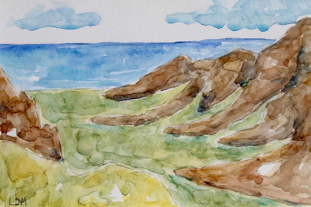 Original Transparent Watercolor, Waimea Canyon, Napali Coast, Napali ...