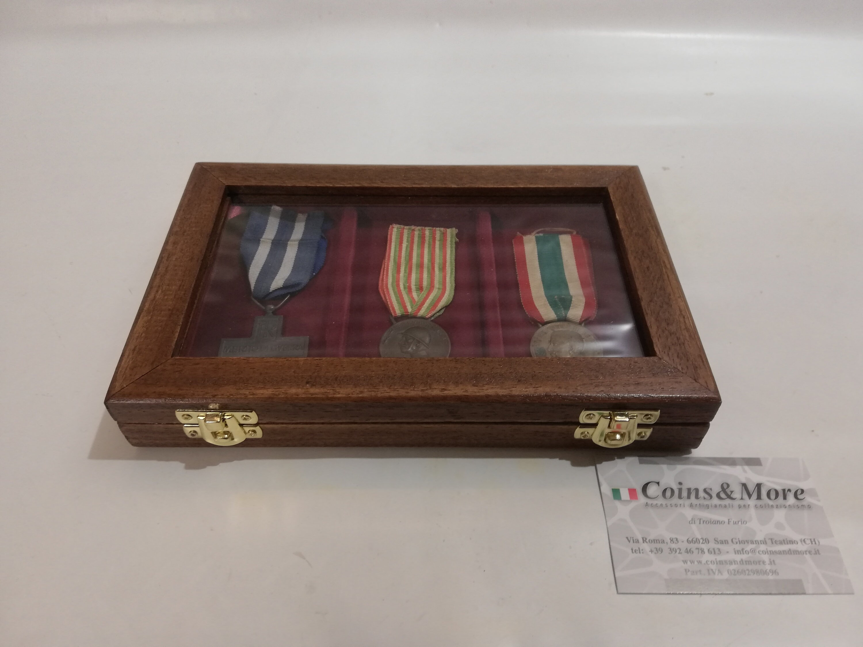 Wooden Case for Military Medals, Wooden and Velvet Plexiglass Display ...