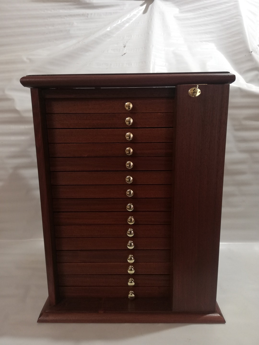 Coin Cabinet in Real Wood Color Mahogany 15+1 Drawers - Etsy